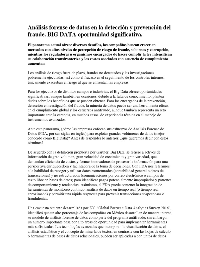 Análisis Forense de Datos en La Detección y Prevención Del Fraude | PDF ...