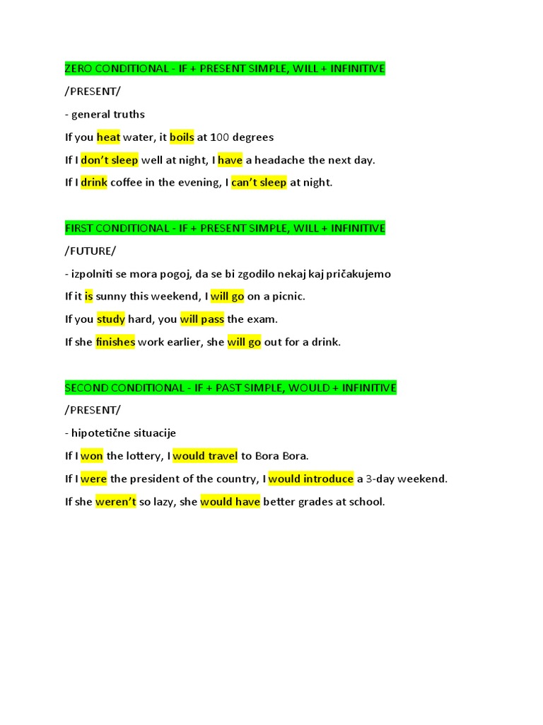 Conditionals Pdf