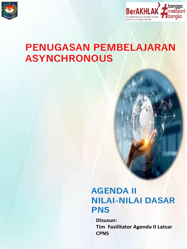 Penugasan Pembelajaran Asynchronous: Agenda Ii Nilai-Nilai Dasar PNS | PDF | Seni