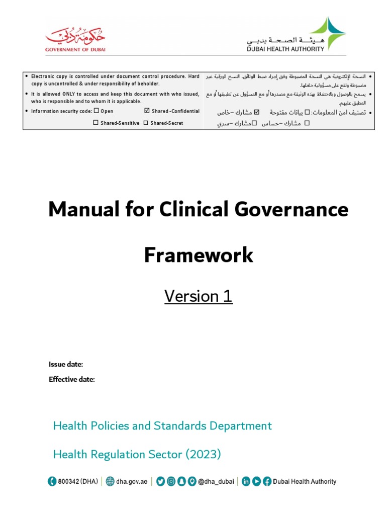 Clinical Governance Framework Manual | PDF | Clinical Trial | Patient Safety