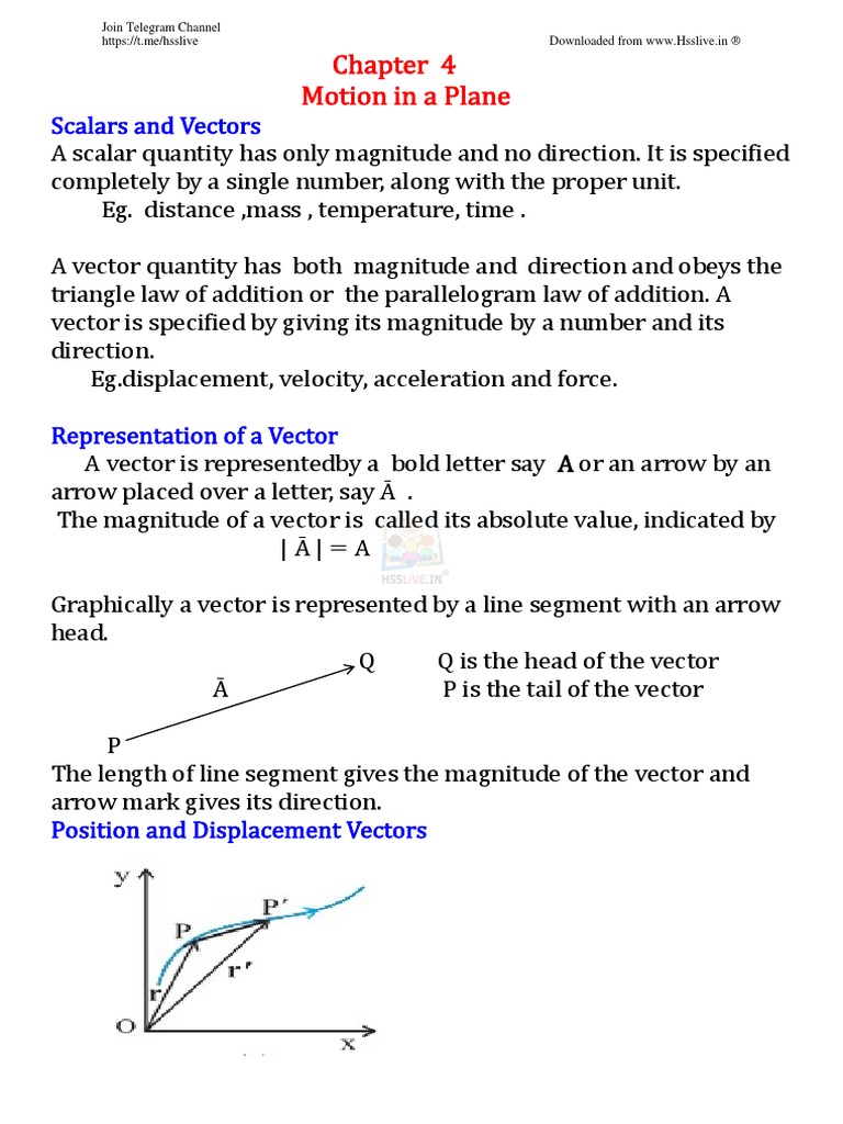 Hsslive-physics-Plus One Chapter4 | PDF | Euclidean Vector | Acceleration