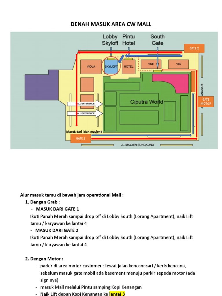 Denah Masuk Area CW Mall | PDF