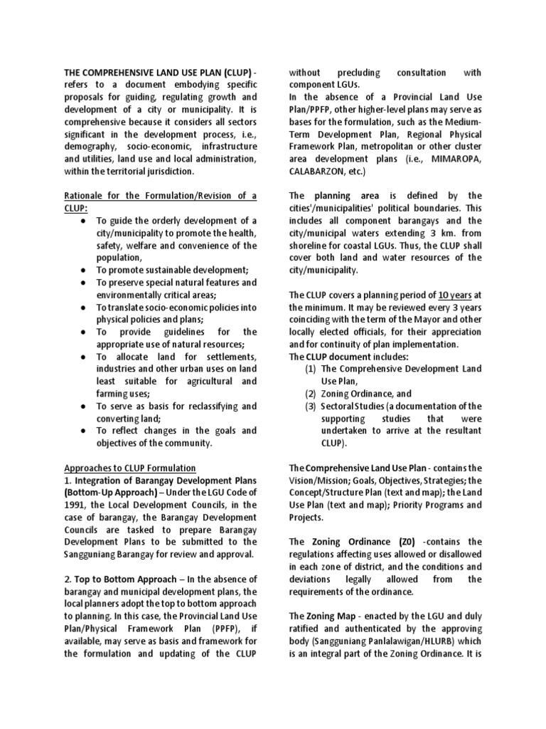 CLUP | PDF | Zoning | Forecasting