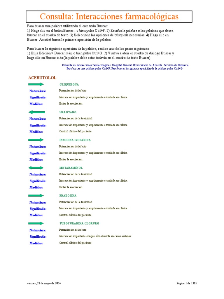 Guía de Interacciones Farmacológicas | PDF | Farmacología | Farmacia