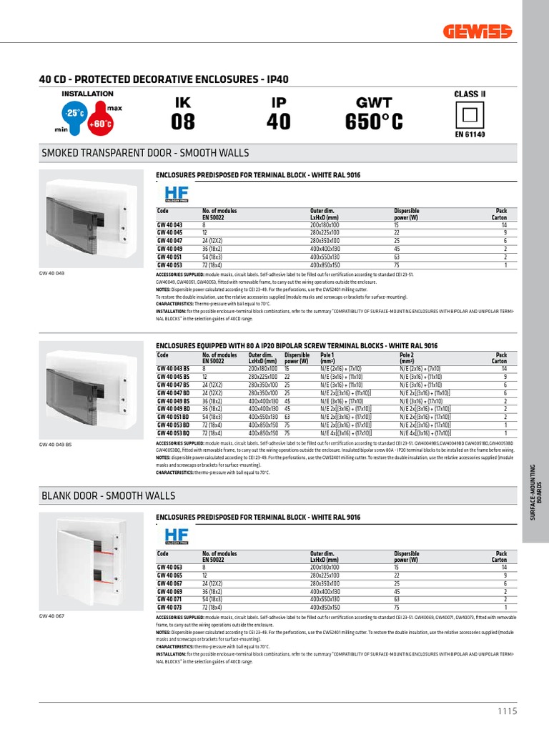 gw40051 Gewiss | PDF | Electrical Engineering | Building Engineering