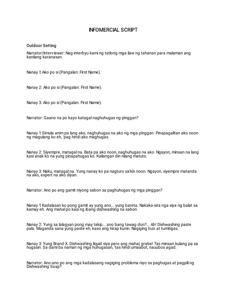 Infomercial Script | PDF