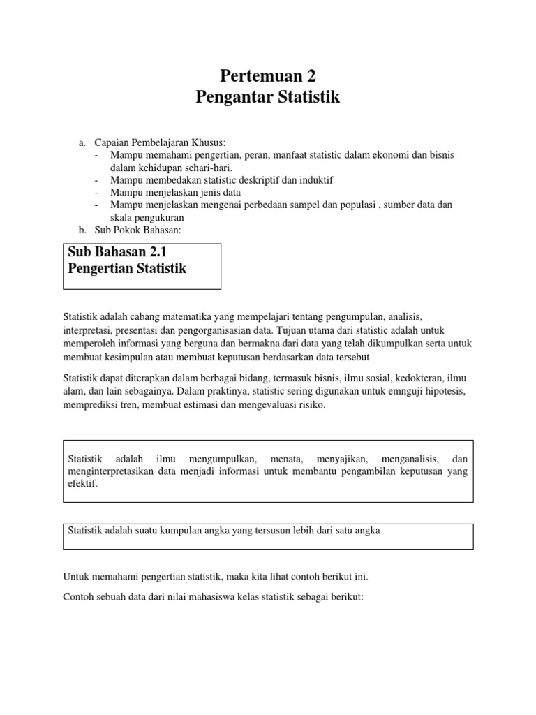Pengantar Statistik | PDF