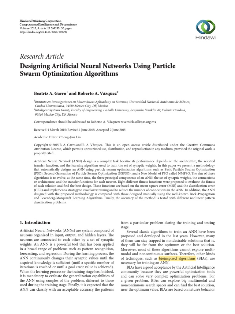Pso 1 | PDF | Artificial Neural Network | Mathematical Optimization