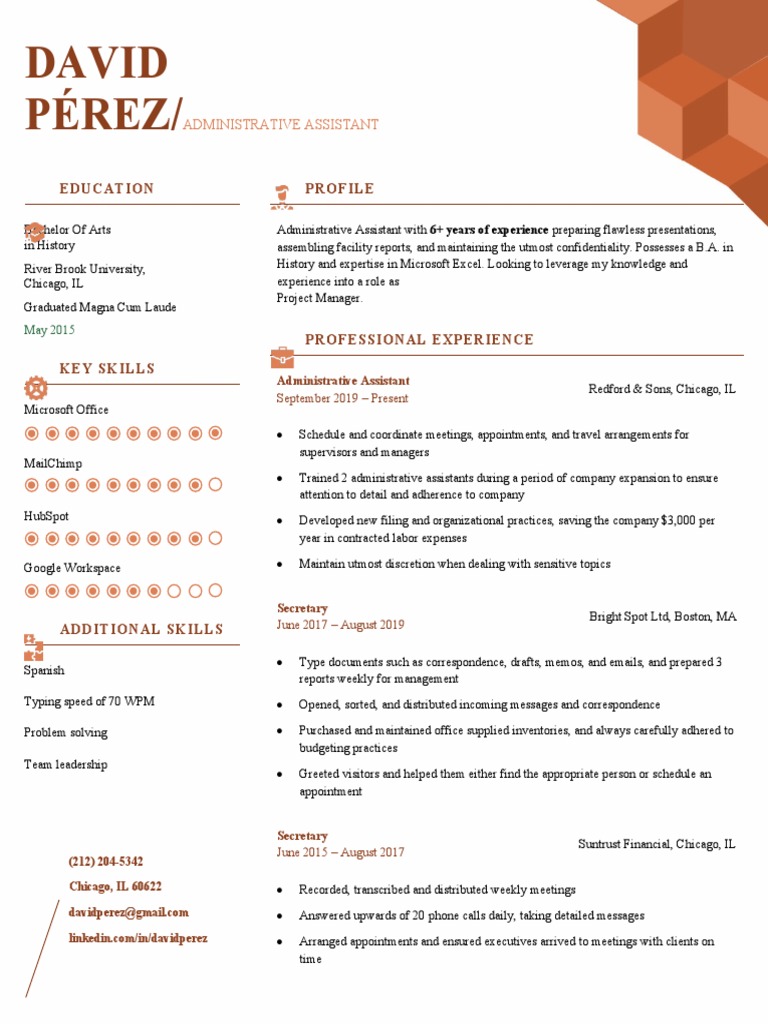 Current Professional Resume Template Brown | PDF | Résumé