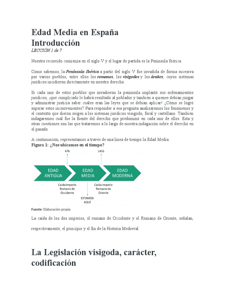 Legislación Visigoda en la Edad Media | PDF | Edades medias | Pueblos ...