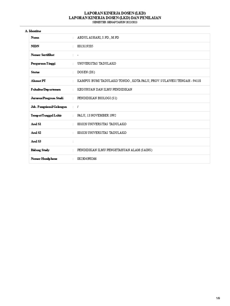 LKD - 0013119205 TA 2022 - 2023 Genap | PDF