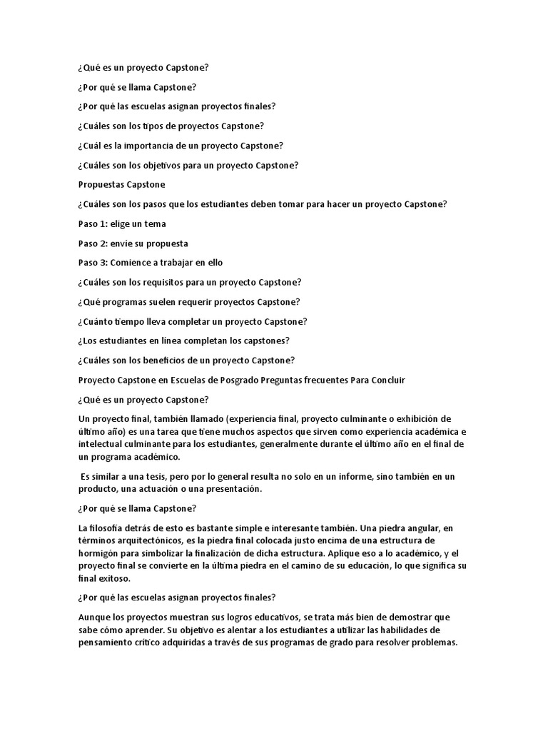 Guía del Proyecto Capstone: Definición y Pasos | PDF | Experiencia | Teoría