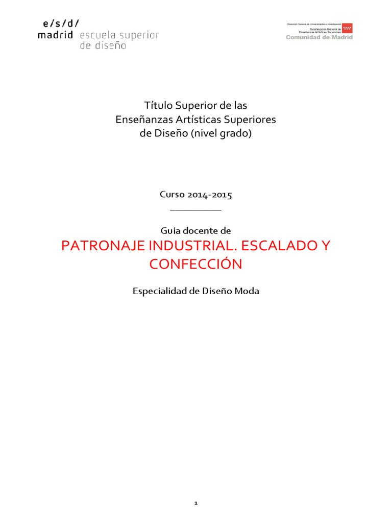 Patronaje Industrial Escalado Y Confección Pdfdrive Pdf
