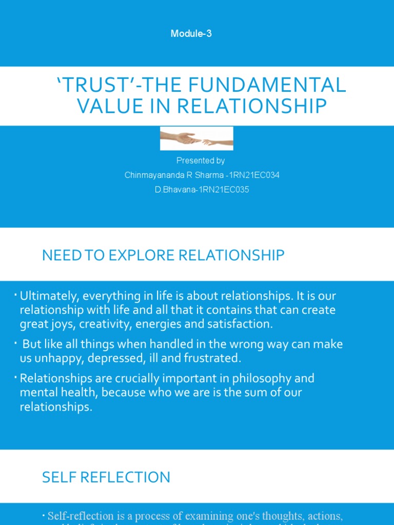Trust'-The Fundamental Value in Relationship | PDF | Social Psychology ...