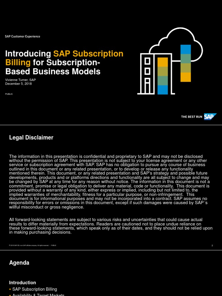 Introducing SAP Subscription Billing For Subscription Based Business Models | PDF | Subscription ...