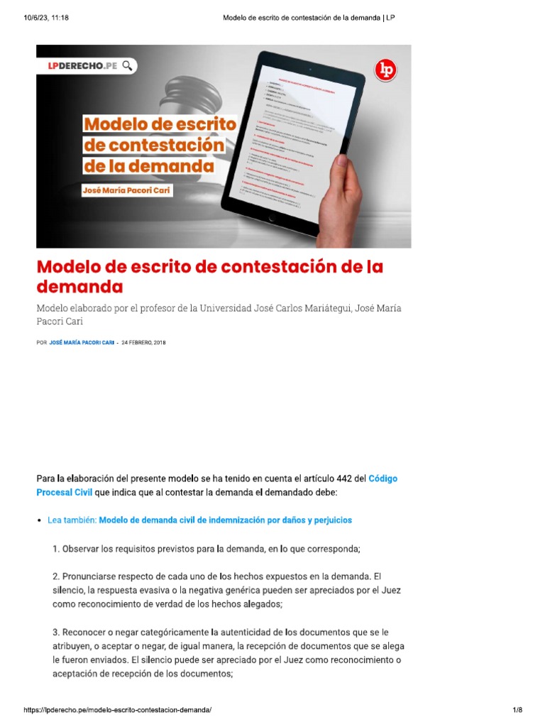 Modelo de Contestación de Demanda | PDF