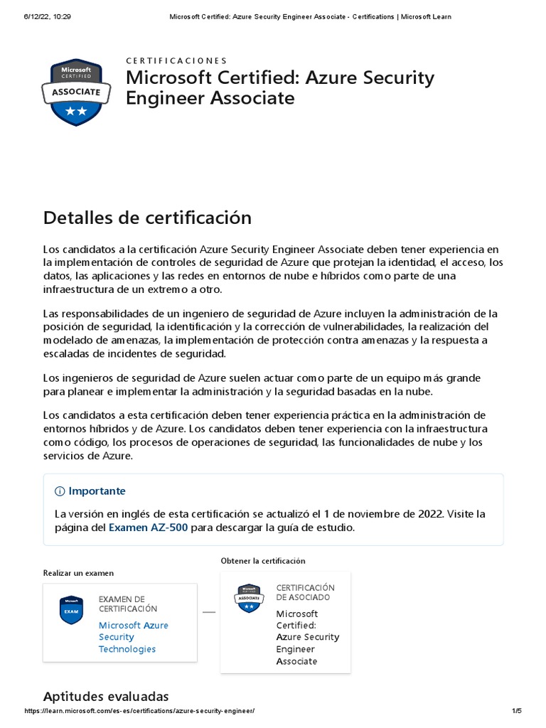 Microsoft Certified - Azure Security Engineer Associate ...