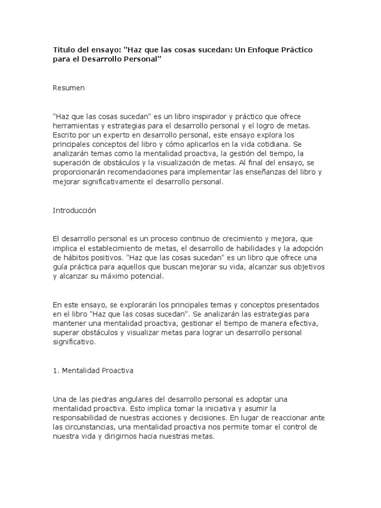 Un Enfoque Práctico para El Desarrollo Personal | PDF | Desarrollo ...
