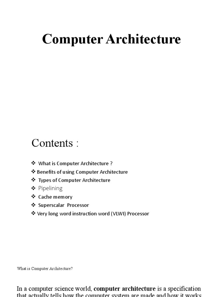 Computer Architecture | PDF | Computer Architecture | Central Processing Unit