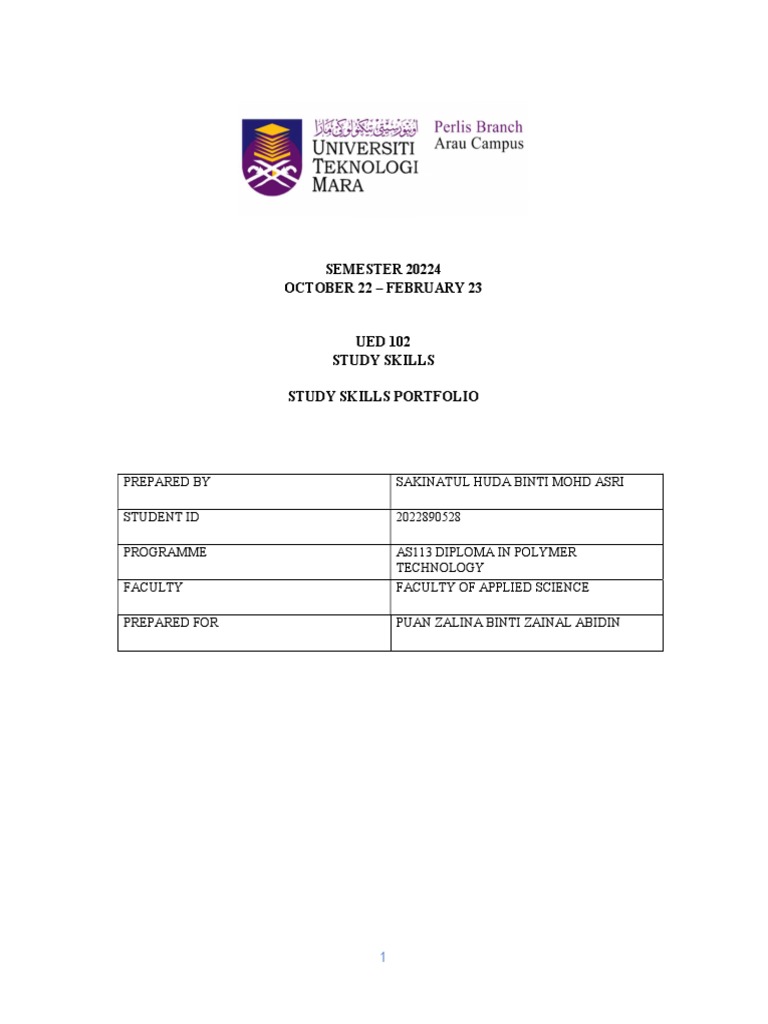 Ued 102 Sakinatul Huda Binti Mohd Asri Ras1131b | PDF | Goal | Memory