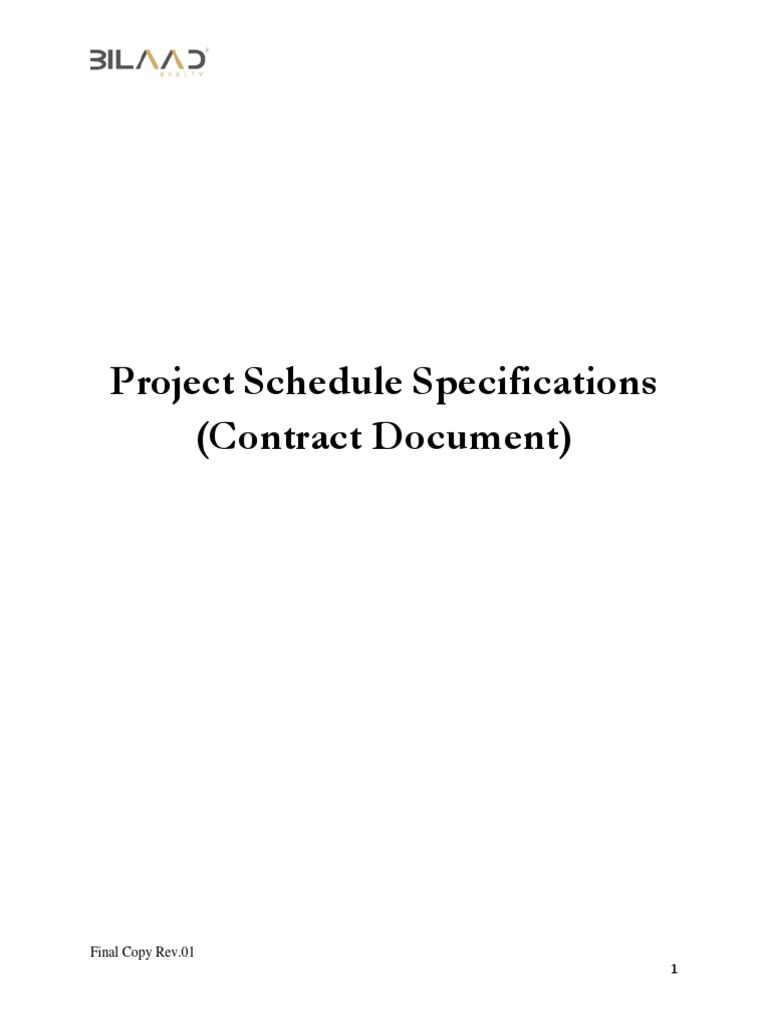 Project Schedule Specifications Overview | PDF | Business