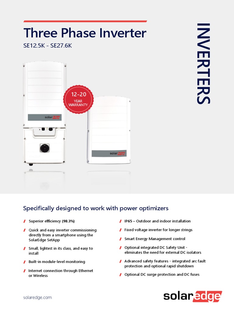 Solaredge Grid Tie Inverter | PDF | Power Inverter | Alternating Current
