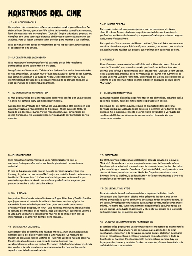 Monstruos Descripción | PDF | Minotauro | Vampiros