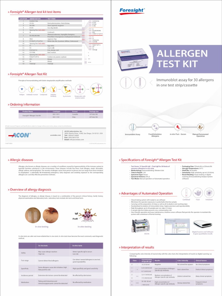 Foresight Allergen Test Kit Sell Sheet Min | PDF