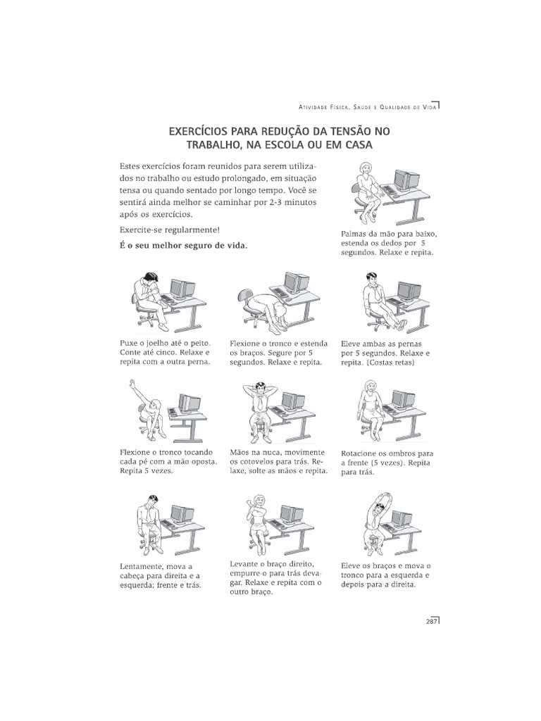 Exercícios de Alongamento No Trabalho | PDF Exercícios de Alongamento No Trabalho | PDF