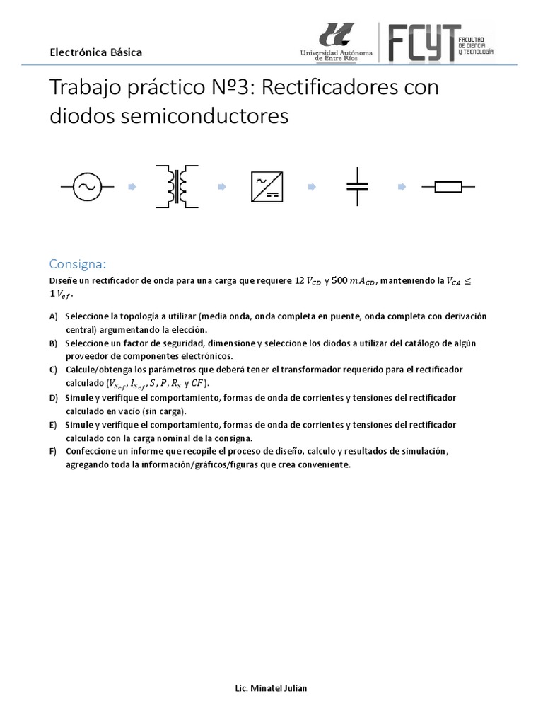 TP Nº3 - Rectificadores con diodos semiconductores | PDF