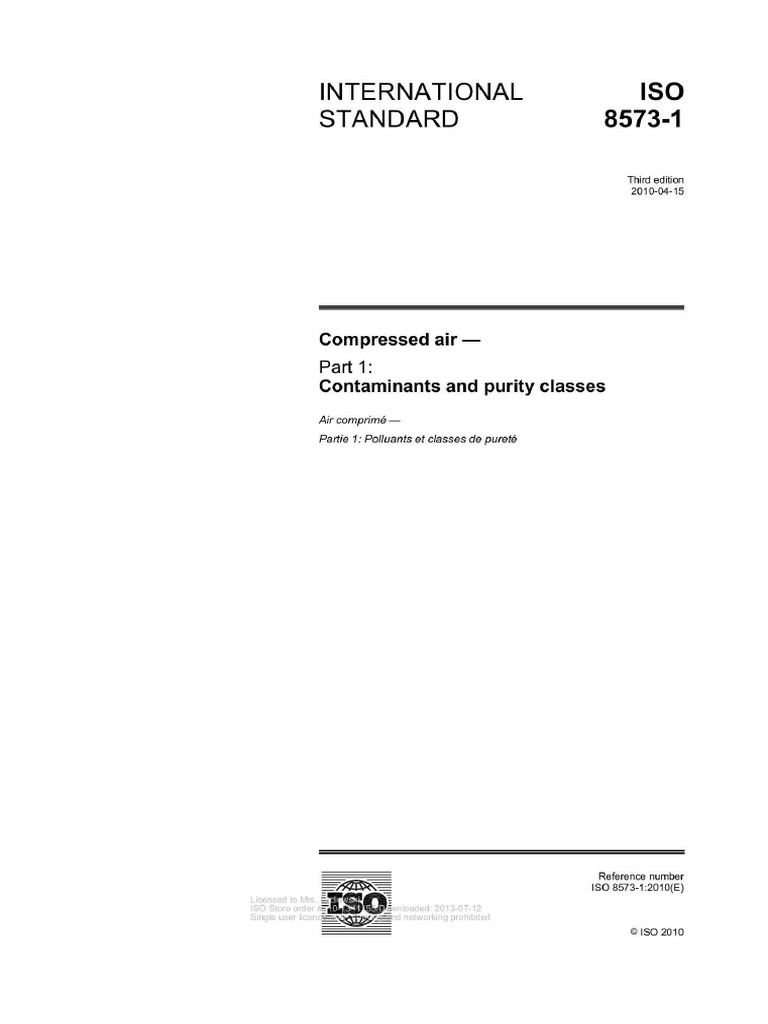 ISO 8573 - Parte 1 | PDF