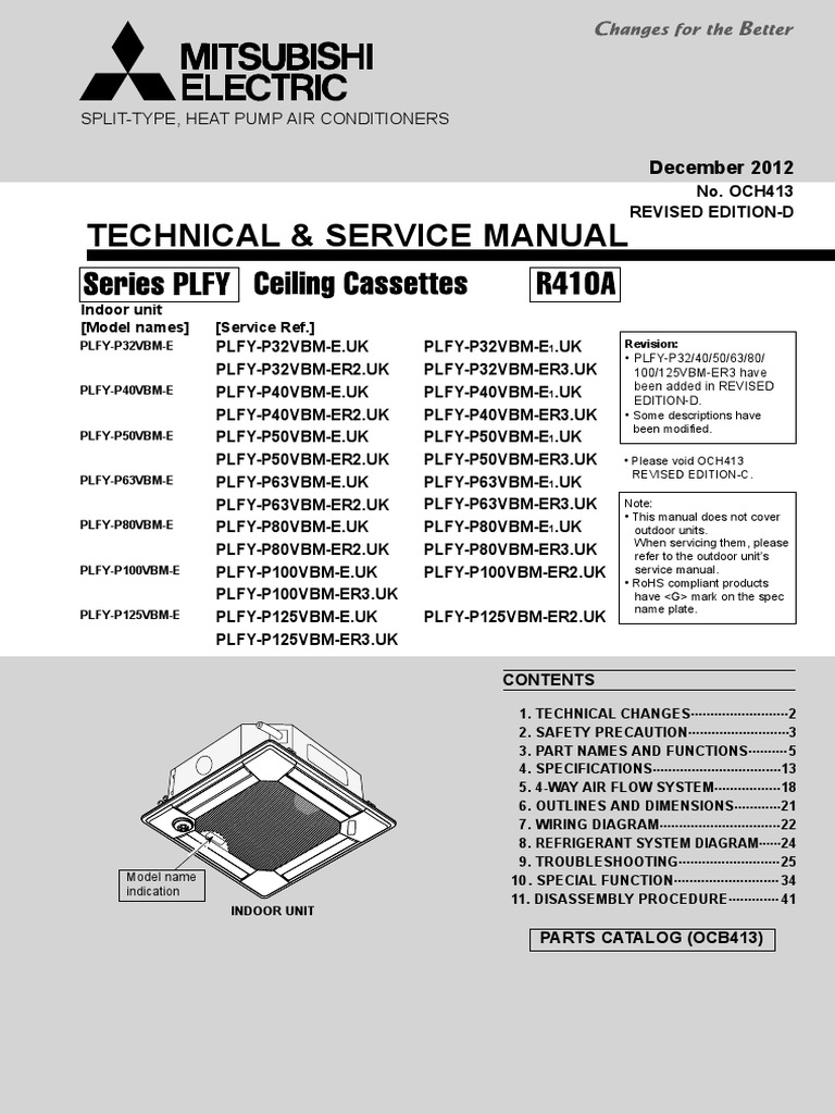 Mitsubishi Electric PLFY-P VBM-E Service Manual Eng | PDF | Backlight ...