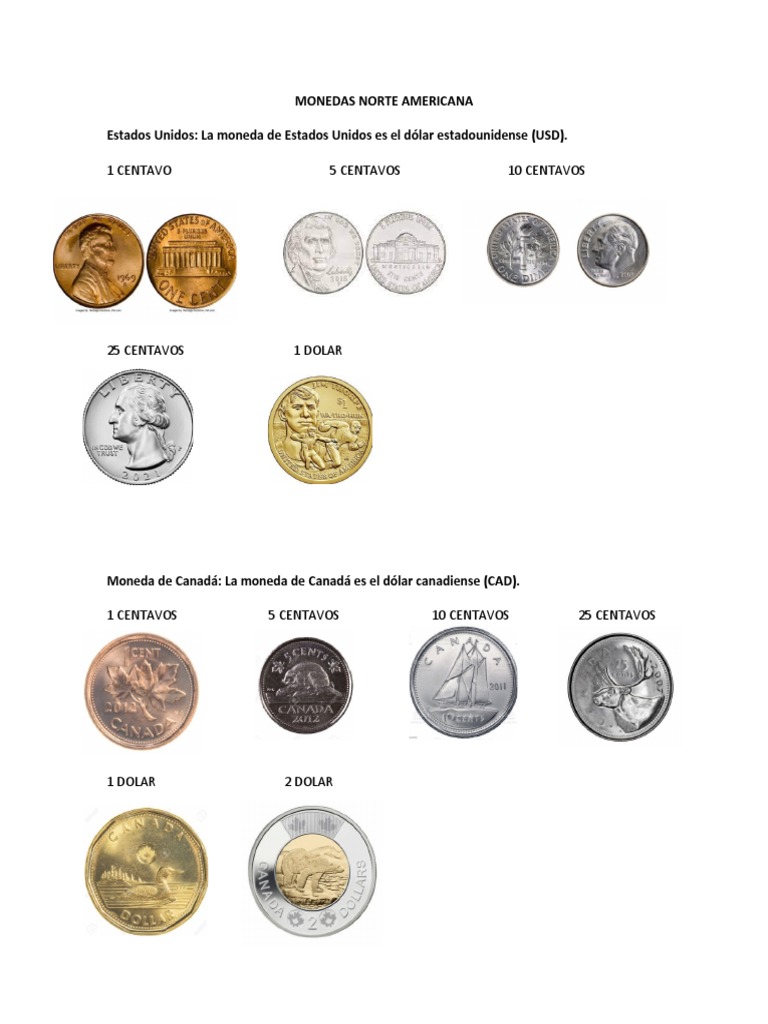Monedas Norte Americana y Centro Americanas | PDF
