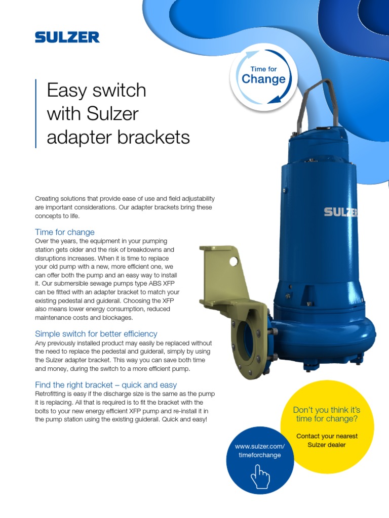 Easy Switch With Sulzer Adapter Brackets E10640 | PDF | Pump | Pumping ...