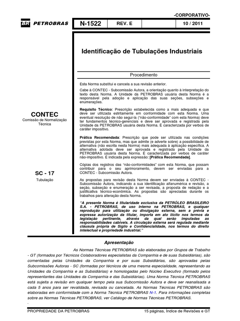 Identificação de Tubulações na PETROBRAS | PDF | Gás natural ...