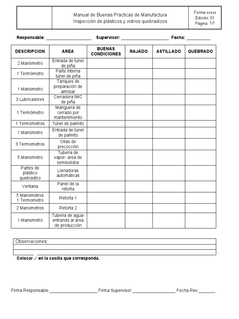Inspeccion de Plasticos y Vidrios Quebradizos | PDF