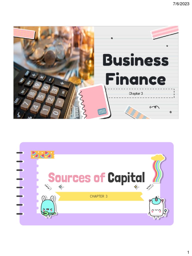 Chapter 3 Source of Capital - Handout - 404263880 | PDF | Loans | Stocks