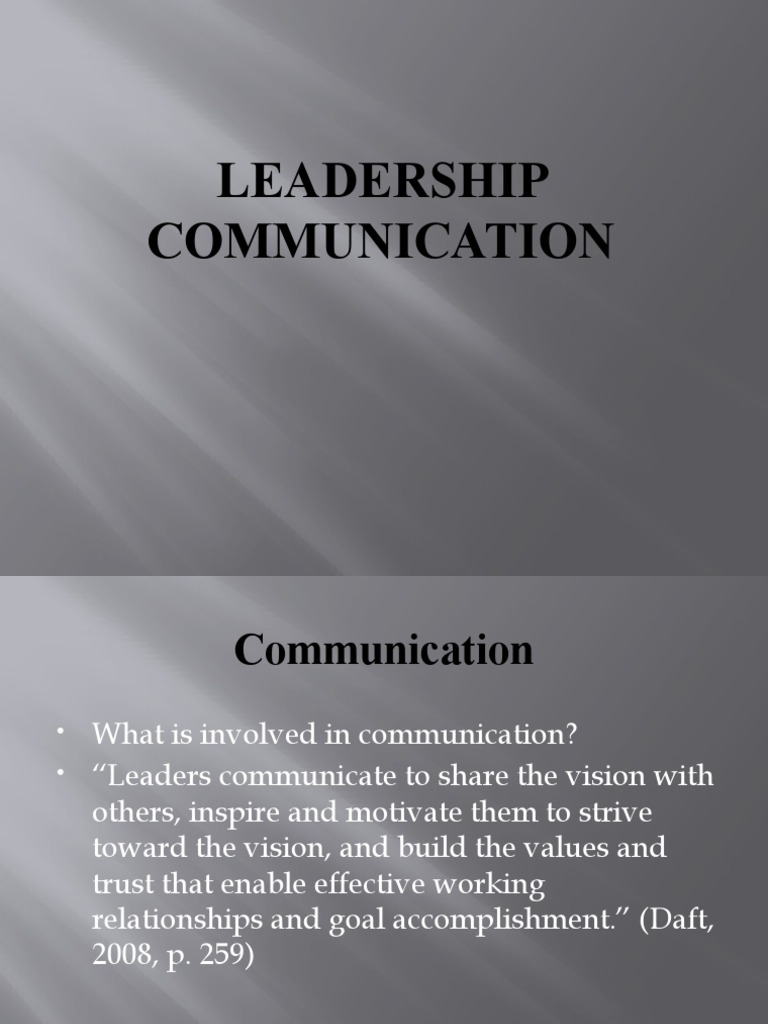 Effective Leadership Communication Strategies | PDF | Communication ...