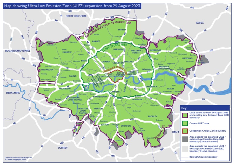 Ulez Londonwide Expansion 2023 Long Dwell Map v20 | PDF | Air Pollution ...