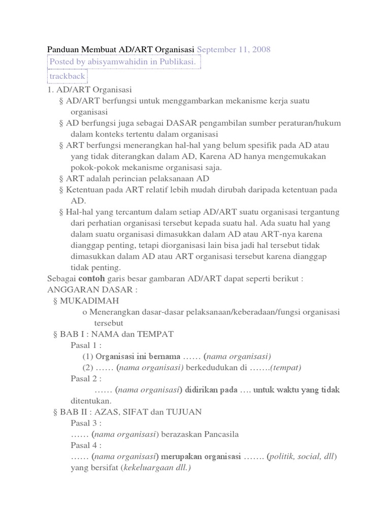 Panduan Membuat ADART | PDF | Hukum