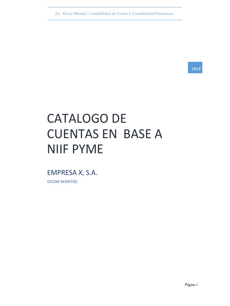 Catalogo de Cuentas Niif Pymes | PDF | Contabilidad | Bancos