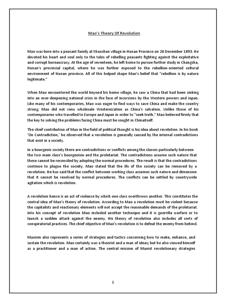 Mao On Revolution | PDF | Mao Zedong | Cultural Revolution