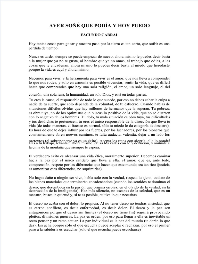 Vdocuments - MX - Ayer Sone Que Podia y Hoy Puedo | PDF | Amor | Verdad