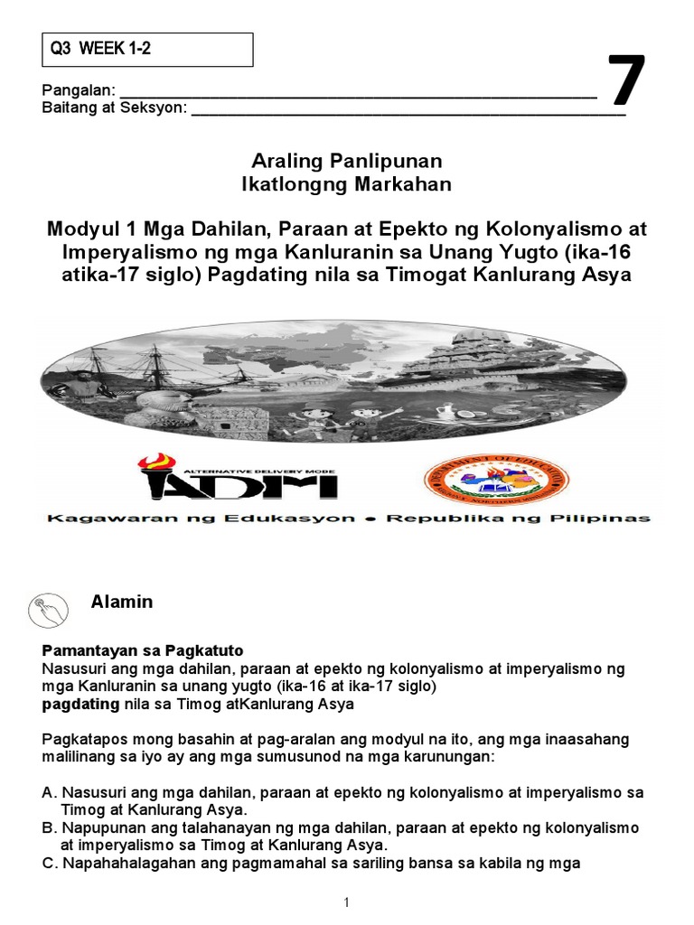 Ap7 Q3 Module Week 1-2 | PDF