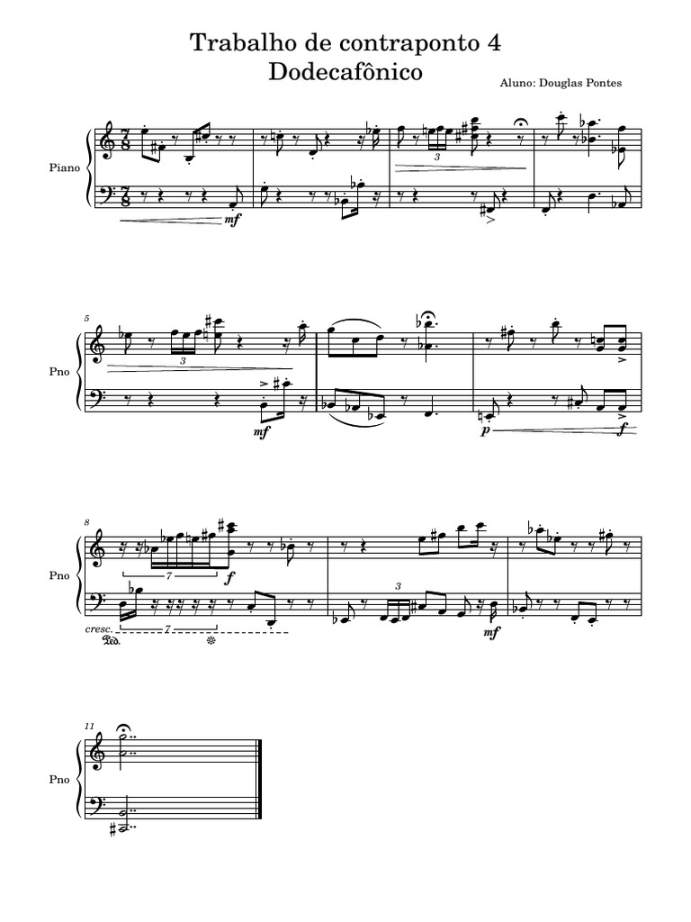 Trabalho de Contraponto 4 Dodecafônico | PDF