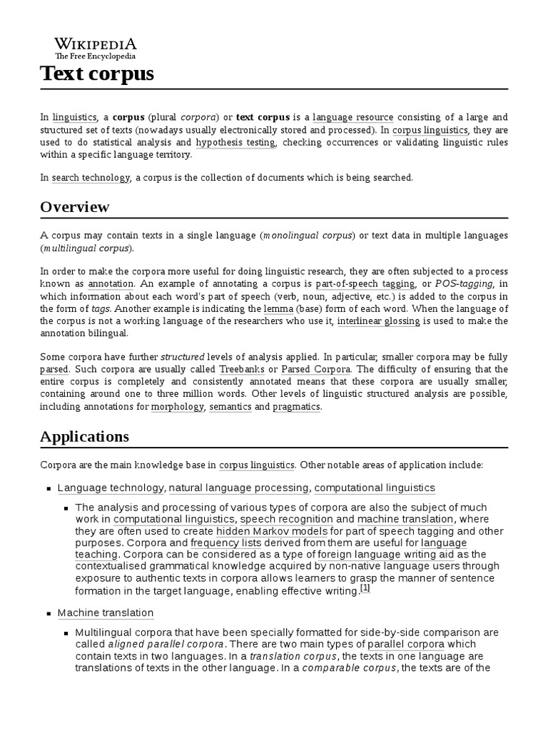 Text Corpus Pdf Sociolinguistics Linguistics