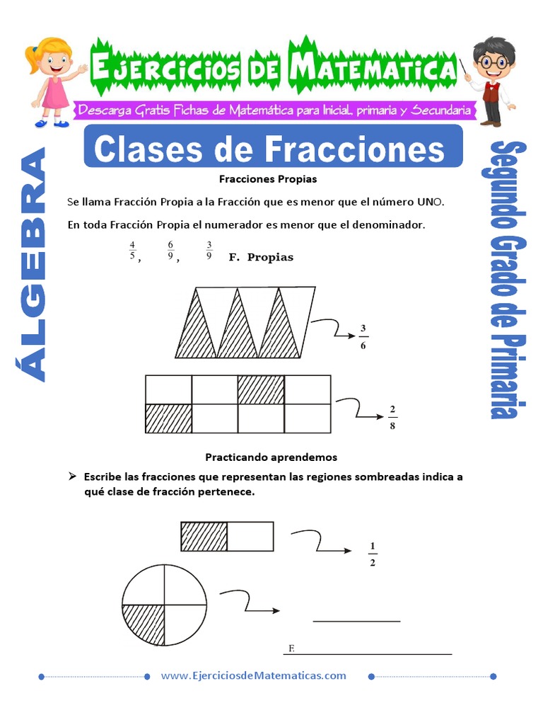 Clases de Fracciones para Segundo de Primaria | PDF | División ...