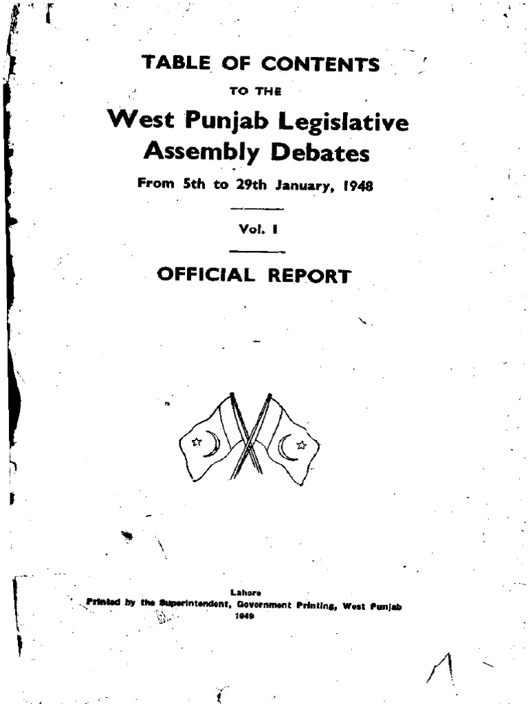 West PB Legis Assembly Debates Vol I 1948 | PDF | Government ...