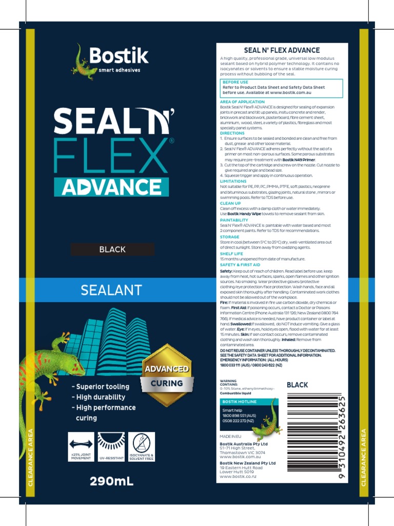 Seal N Flex Advance Labels 300ml Final | PDF | Combustion | Fires