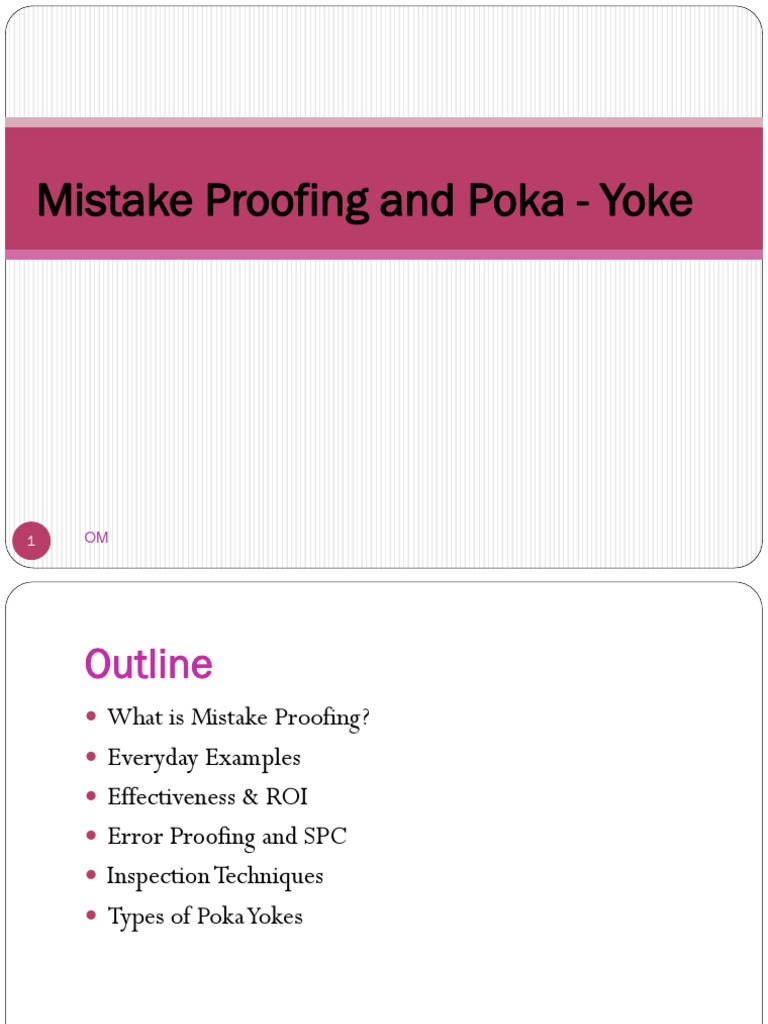 Mistake Proofing and Poka Yoke Presentation | PDF | Switch | Error